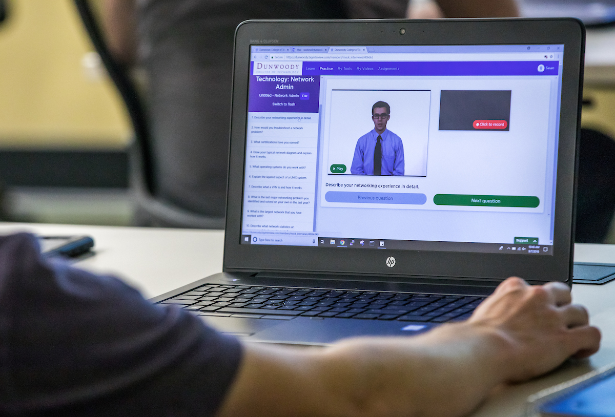 New software enhances how Dunwoody students prepare for job interviews