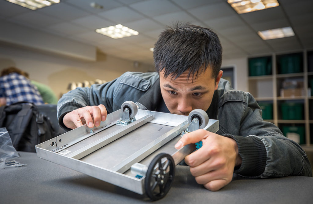 First-semester engineering students tackle autonomous robot project ...